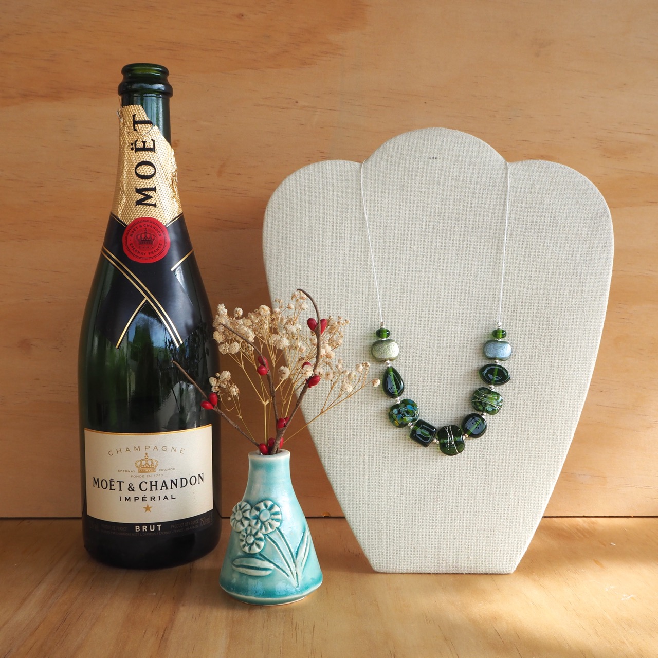 Moet Champagne jewellery – Julie Frahm – Glass Jewellery